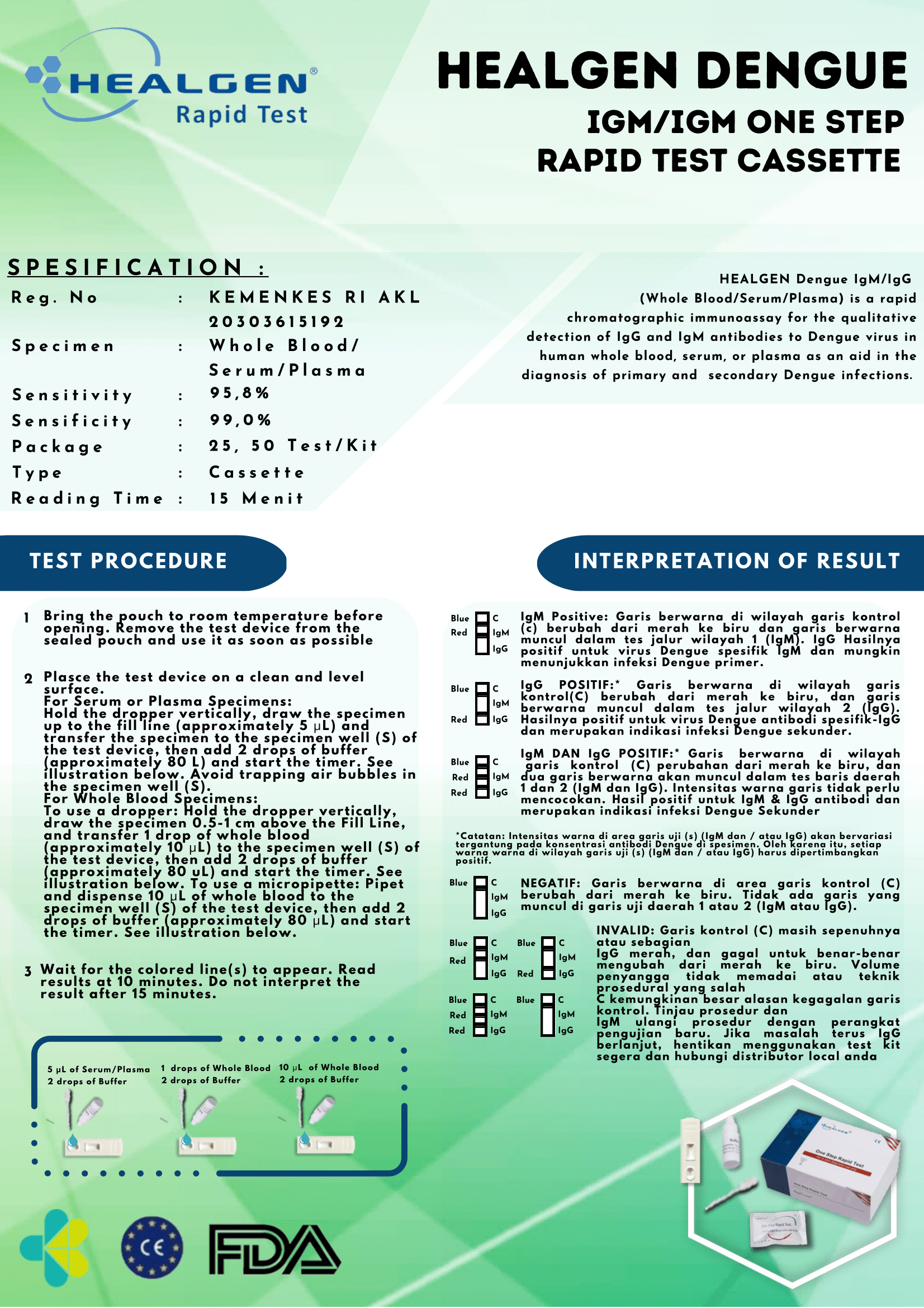 Healgen Dengue IGGIGM - Bintang Mono Indonesia