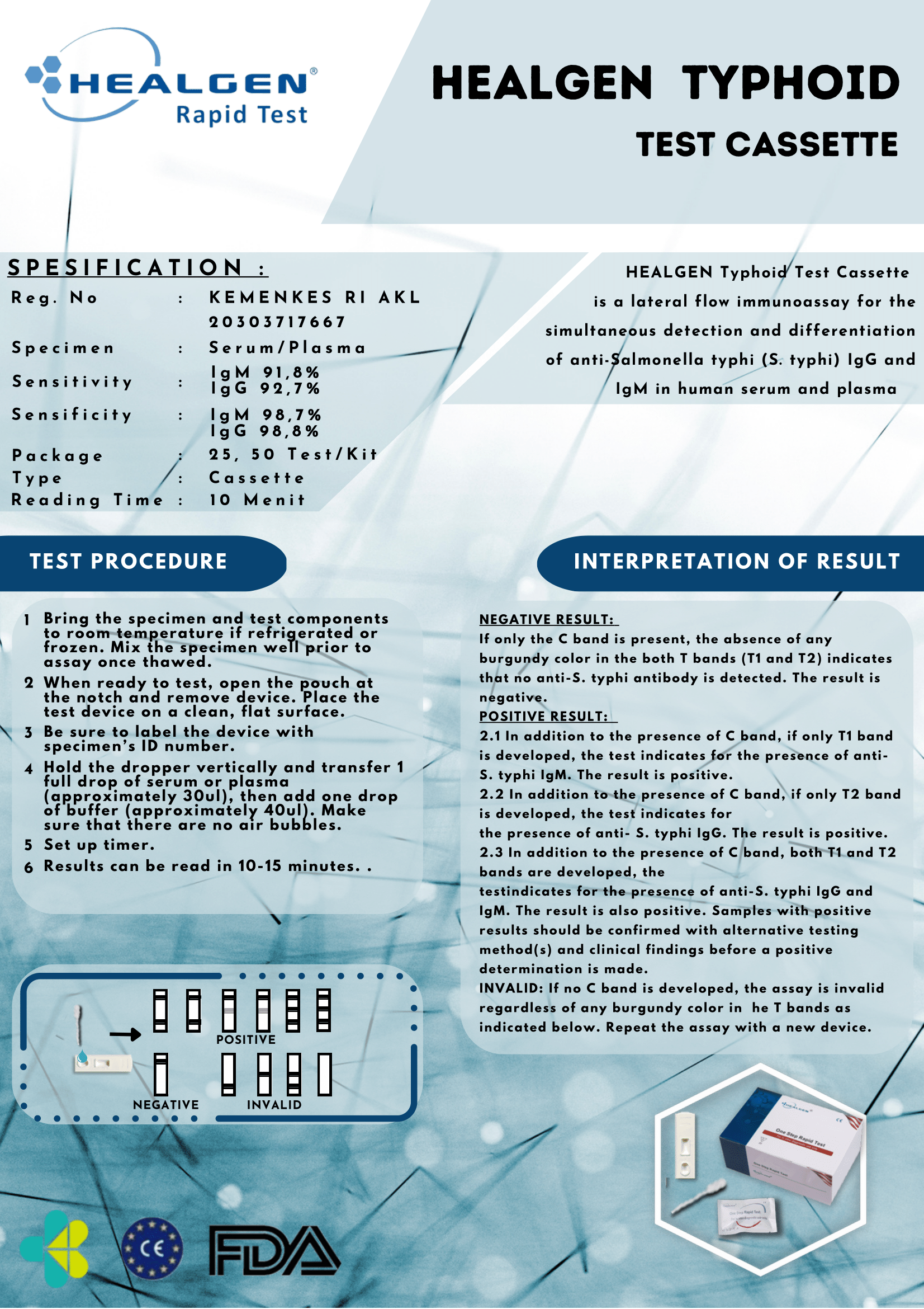 Healgen TYPHOID Cassette - Bintang Mono Indonesia