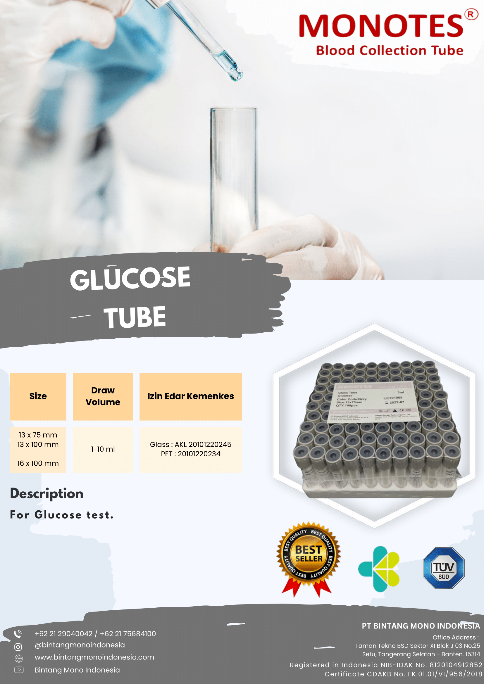 Monotes Glucose Tube – Bintang Mono Indonesia