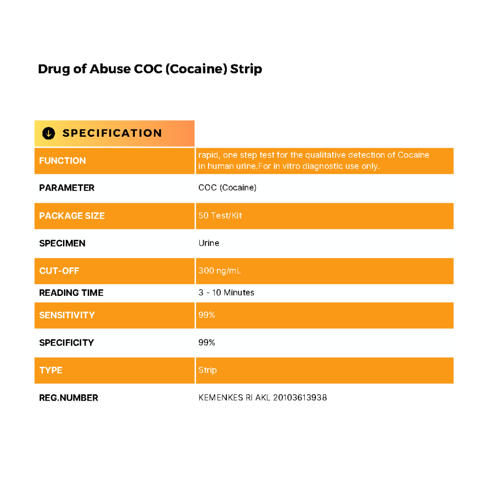 Drug of Abuse COC Strip – Bintang Mono Indonesia